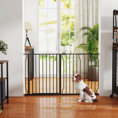 Extendable Dog Lead PawHut Dog Gate Stair Gate Pressure Fit Pets ...