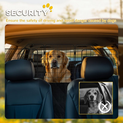 PawHut Dog Guard for SUVs, Vehicles, Vans, Car Barrier with Adjustable ...