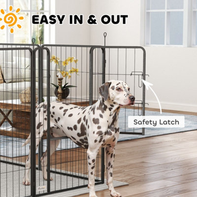 PawHut Dog Pen, 12-Panel Puppy Pen for Large Dogs, 100Hcm, Black