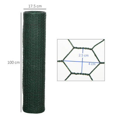 PawHut Foldable Chicken Wire Mesh, for Rabbits, Ducks, Geese, 1 x 25m