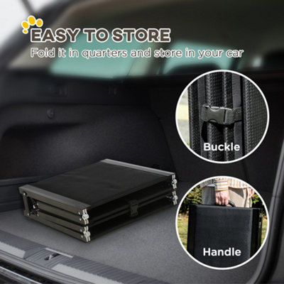 PawHut Folding Dog Ramp for XL Dogs w/ Non-Slip Surface, Portable Car ...