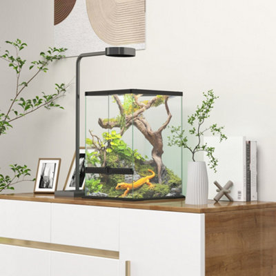 PawHut Glass Reptile Terrarium, 40L Vivarium for Lizards, Frogs, Snakes ...