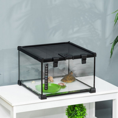PawHut Glass Reptile Terrarium Habitats for Lizards, Frogs, Snake 30 x ...