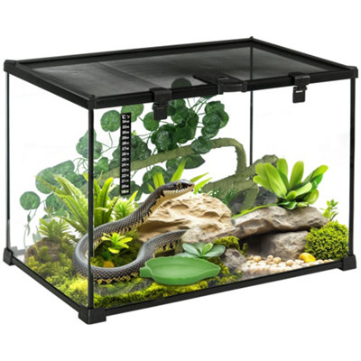 PawHut Glass Reptile Terrarium Habitats for Lizards, Frogs, Snake 50 x ...