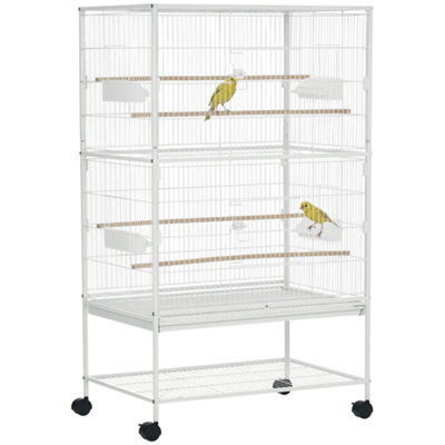 PawHut Large Bird Cage Budgie Cage for Finch Canaries Parrot with Stand ...