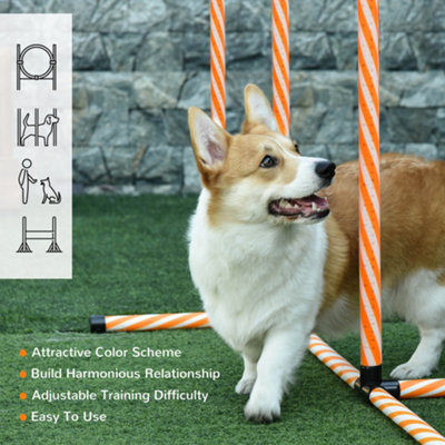 PawHut Pet Agility Training Equipment Dog Jump Hurdle Bar Obedience ...
