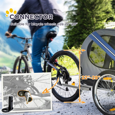 PawHut Pet Bicycle Trailer Dog Cat Bike Carrier Water Resistant Blue ...