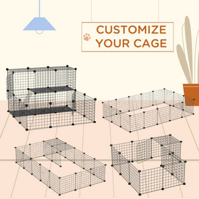 PawHut Pet Playpen DIY Small Animal Cage for Rabbit Ferret Chinchilla ...