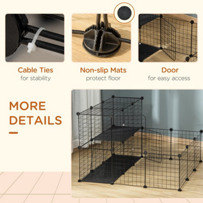 PawHut Pet Playpen DIY Small Animal Cage for Rabbit Ferret Chinchilla ...