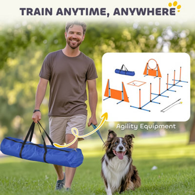 PawHut Seven-Piece Dog Agility Equipment, Obstacle Training Course Kit