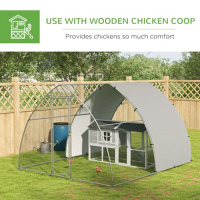 PawHut Walk-In Chicken Run w/ Cover, for 8-12 Chickens, 3 x 3.8 x 2.2m