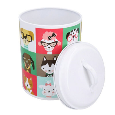 Pawtrait Dog Food Treat Storage Jar 2.5L Biscuit Food Barrel Dog Lover ...