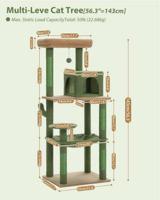 PAWZ ROAD CACTUS CAT TREE BIG CAT TOWER, ACTIVITY CENTER STABLE AND ...