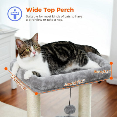 PAWZ Road Small Cat Tree, Multi-Level Cat Tower with Sisal-Covered ...