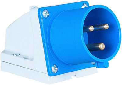 PCE - 32A, 230V, Surface Mount CEE Appliance Inlet, 2P+E, Blue, IP44
