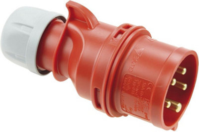 PCE - 32A, 400V, Cable Mount CEE Plug, 3P+N+E, Red, IP44 | DIY at B&Q