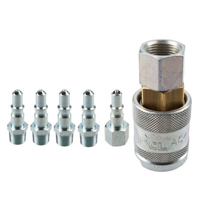 PCL 60 Series Female Coupler 3/8" BSP Female Thread & Air Male Fitting ...