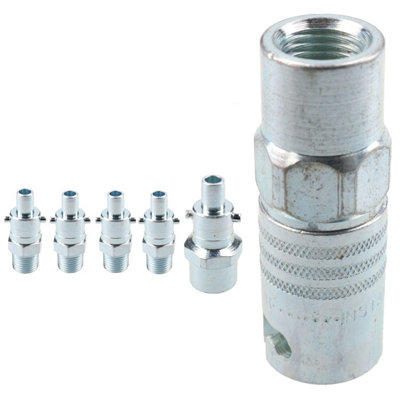 PCL Instant Air Coupler 1/4" BSP Female Thread & Male Air Plug Fittings ...