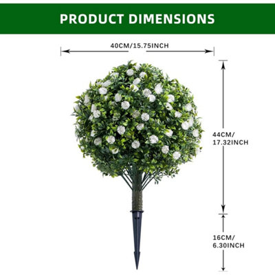 PE Leaf Artificial Topiary Trees 2 Pack UV Resistant Faux Plants