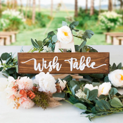 Peak Heritage Engraved Wooden Wedding Sign 40cm - Wish Table | DIY at B&Q