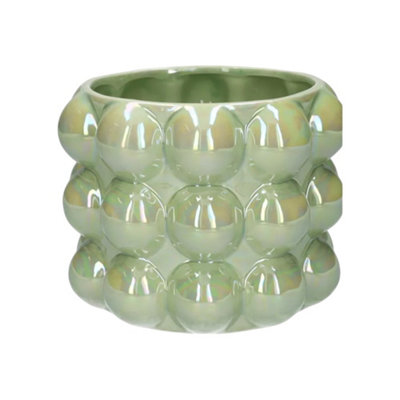 Pearl Finish Ceramic Indoor Bubble Pot - Pistachio