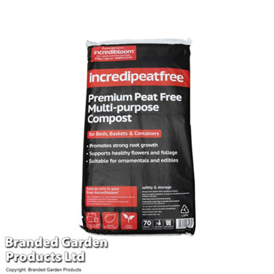 Peat Free Garden Compost - incredipeatfree - 70 Litre Bag + 210g Sachet ...