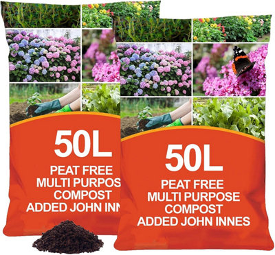 Peat Free Nutrient Rich All Purpose Compost with added John Innes - 100L
