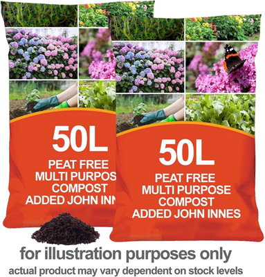 Peat Free Nutrient Rich All Purpose Compost with added John Innes - 100L