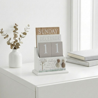 Pebble Family Calendar Wooden Wood