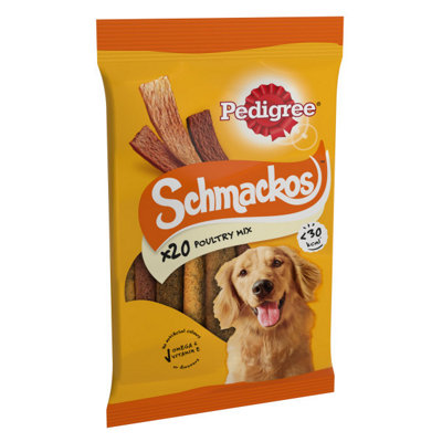 Pedigree Schmackos Dog Treats With Poultry 20 Sticks X 1 Pack