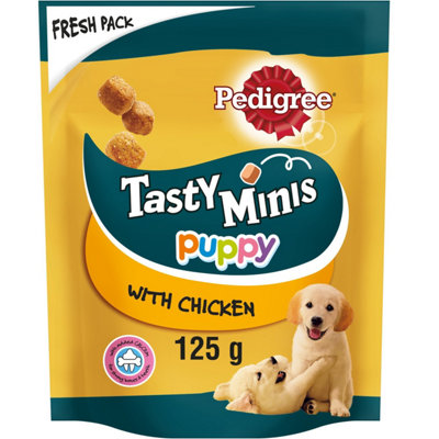 PEDIGREE Tasty Minis Puppy Dog Treats Chicken Chewy Cubes 125g (Pack of 8)