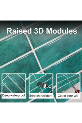 Peel and Stick Self-Adhesive Wall Tile Stickers 30.5cm x 30.5cm