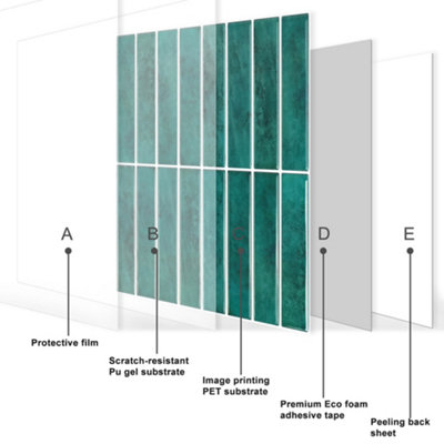 Peel and Stick Self-Adhesive Wall Tile Stickers 30.5cm x 30.5cm