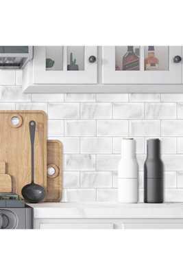 Peel and Stick Self Adhesive Wall Tile Stickers for Kitchen and Bathroom Backsplash 10 Pack 12x12