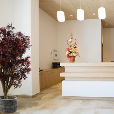 Pegdev - PDL 120cm Artificial Red Aralia Tree with Natural Trunk in ...