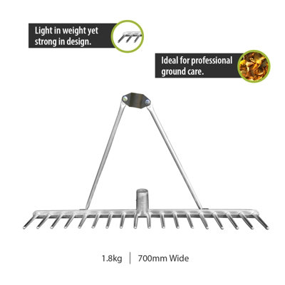 Pegdev - PDL - 18 Tooth Aluminium Landscape Rake Head - for Leaves ...
