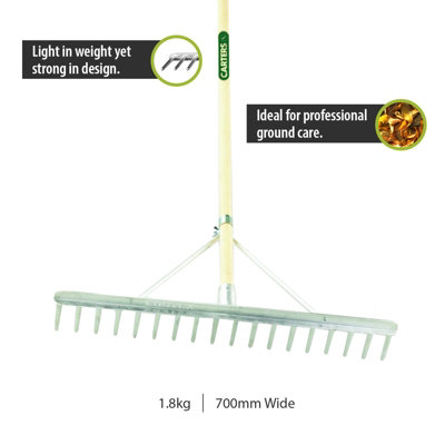 Pegdev - PDL - 18 Tooth Aluminium Landscape Rake with Leaf Scoop Grab ...