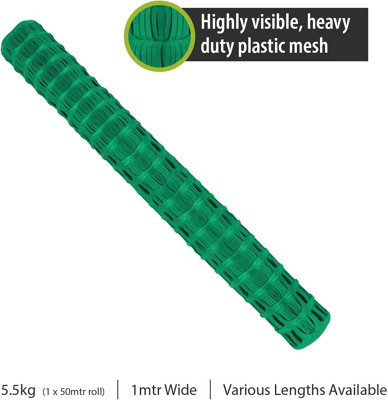 Pegdev - PDL 40M HEAVY DUTY GREEN PLASTIC BARRIER FENCING SAFETY MESH ...