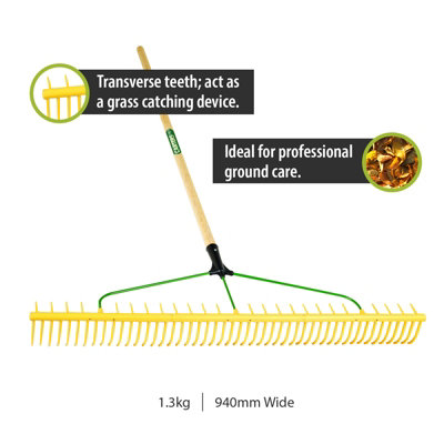 Pegdev - PDL - 48 Tooth Polypropylene Landscape Rake with Leaf Scoop ...