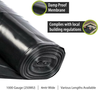 Pegdev - PDL 5m X 4m 1000G BLACK HEAVY DUTY POLYTHENE PLASTIC SHEETING ...