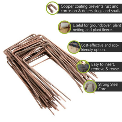 Pegdev - PDL 6 Inch Copper-Coated Staples Secure Weed Membrane Fleece ...
