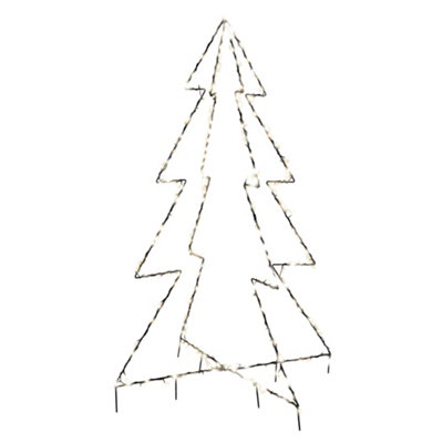 Pegdev - PDL - Christmas Pre Lit 3D Tree with 240 Warm LEDs, Black ...