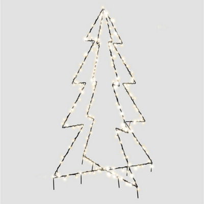Pegdev - PDL - Christmas Pre Lit 3D Tree with 240 Warm LEDs, Black ...