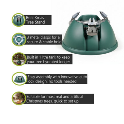 Pegdev - PDL Christmas Tree Stand with 3 Metal Clasps and 1 Litre Water ...