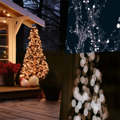 Pegdev - PDL - Christmas Waterfall 2D Tree with 1010 Warm LEDs, Star ...