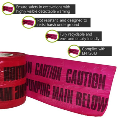 Pegdev - PDL - Detectable Underground Warning Tape Sewer Pumping Main ...