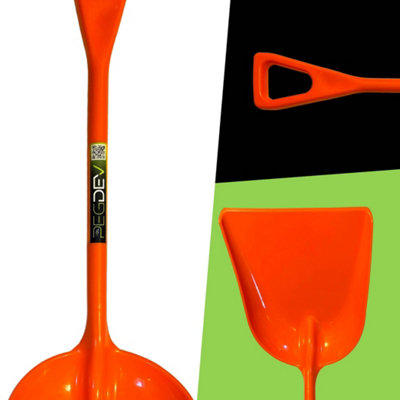 Pegdev - PDL - Durable One-Piece Poly Grain Shovel - Heavy Duty Orange ...