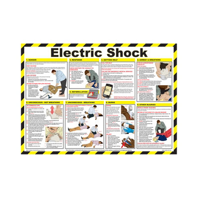 Pegdev - PDL - Electric Shock Hazard Sign - A2 Landscape First Aid ...