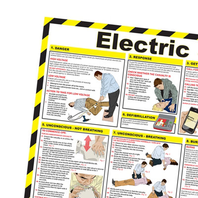 Pegdev - PDL - Electric Shock Hazard Sign - A2 Landscape First Aid ...