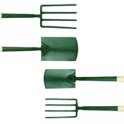 Pegdev - PDL - Ergonomic Steel Garden Tool Set - Garden Spade & Fork ...